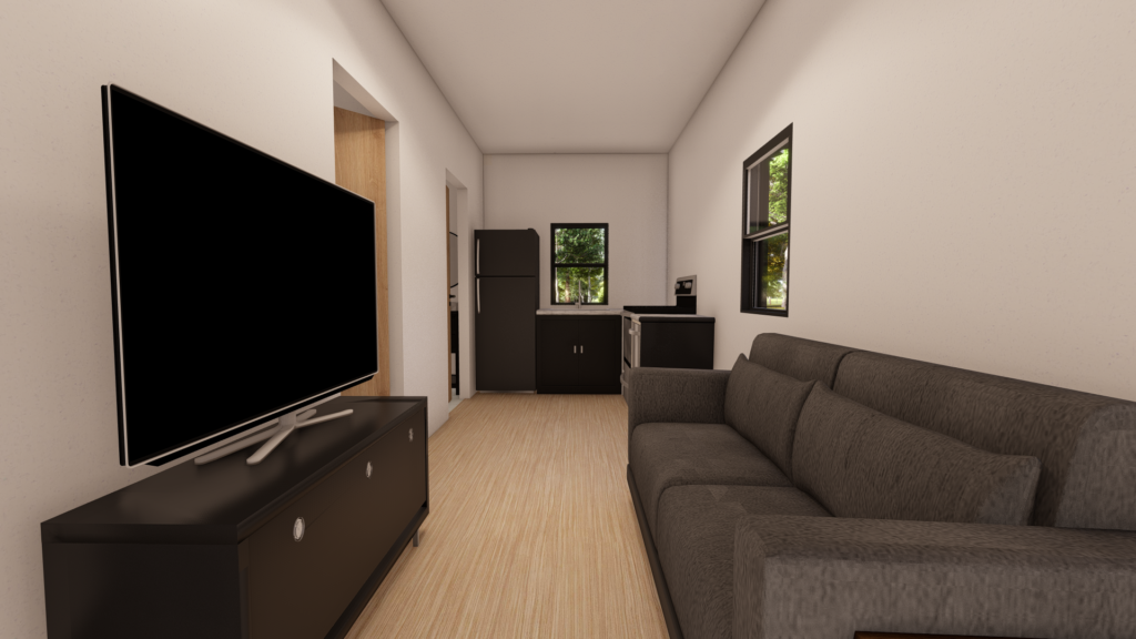 Two-Story Shipping Container ADU Plans - Duplex 320 sq-ft Studios