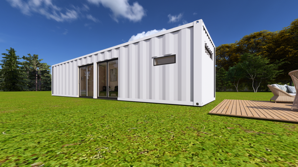 Off-Grid 40ft High Cube Shipping Container Cabin Plans - A7