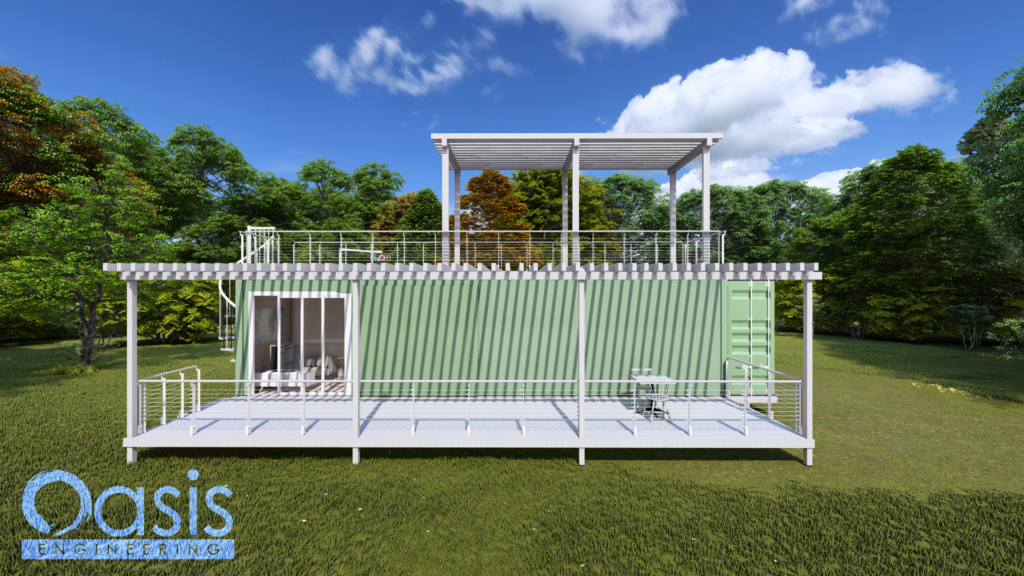 40ft Shipping Container Home with Rooftop & Front Porch Decks