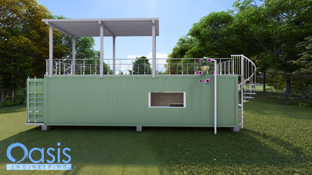 40ft Shipping Container Home with Rooftop & Front Porch Decks